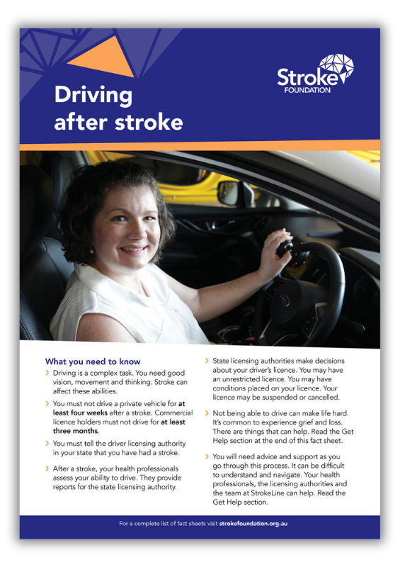 Fact sheet - Driving after stroke – Stroke Foundation Store