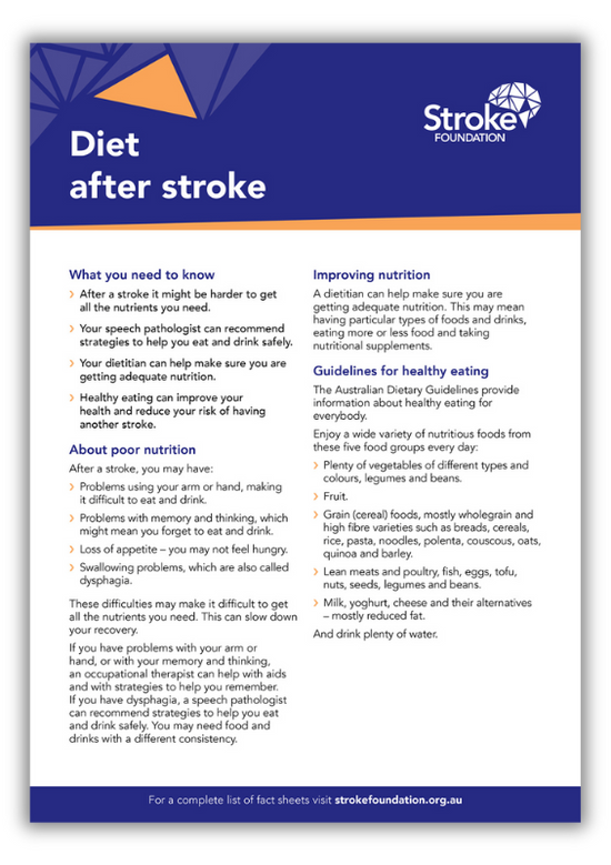 Fact sheet - Diet after stroke – Stroke Foundation Store