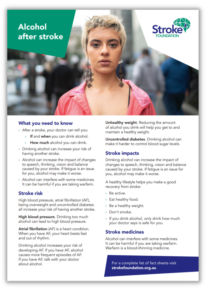 Fact sheet - Alcohol after stroke – Stroke Foundation