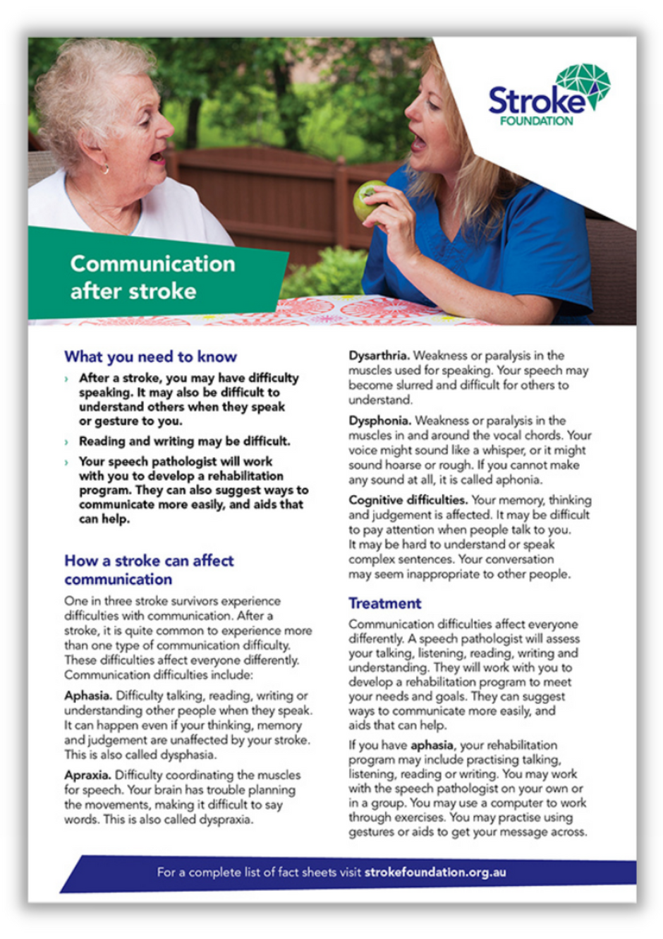 Fact Sheets – Stroke Foundation